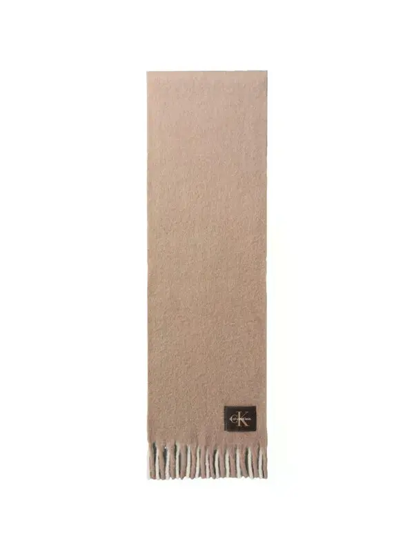 Calvin Klein Logo-patch Fringed Scarf