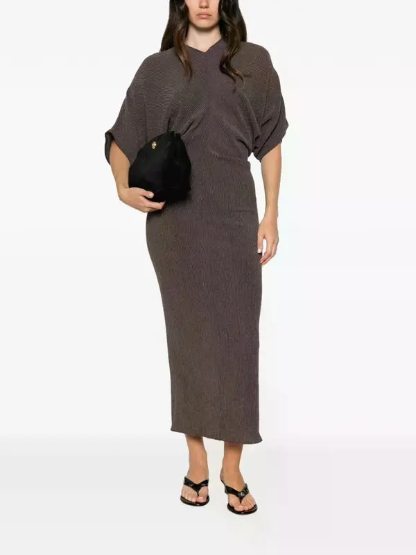 RAME Ribbed-knit Batwing-sleeve Maxi Dress