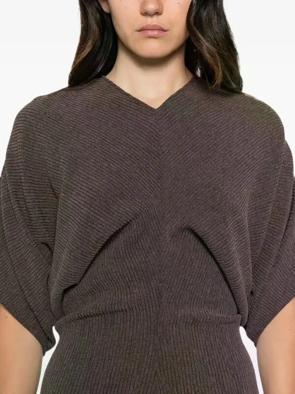 RAME Ribbed-knit Batwing-sleeve Maxi Dress