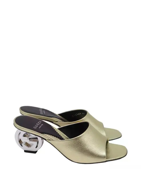 Gucci Interlocking G Bella Mules - Gold