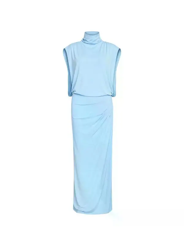 Simkhai Vale Draped Jersey Slim-fit Midi Dress - Blue