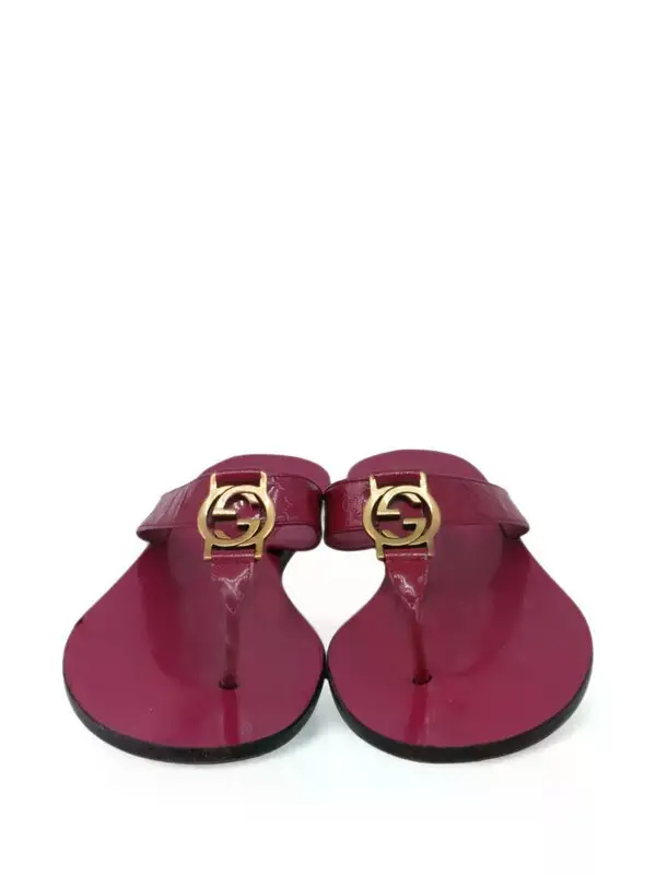 Gucci Interlocking G Guccissima Thong Sandals