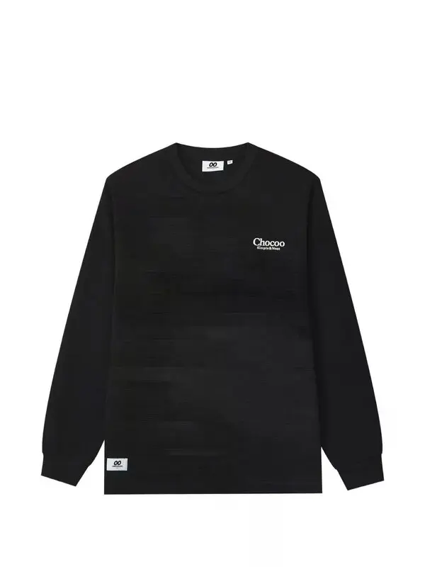 CHOCOOLATE Waffle-knit Logo-print Sweater - Black