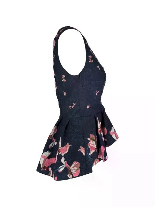 Erdem 2010s Floral-print Peplum Blouse