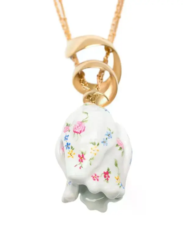 Chloé Floral-print Ceramic Pendant Necklace