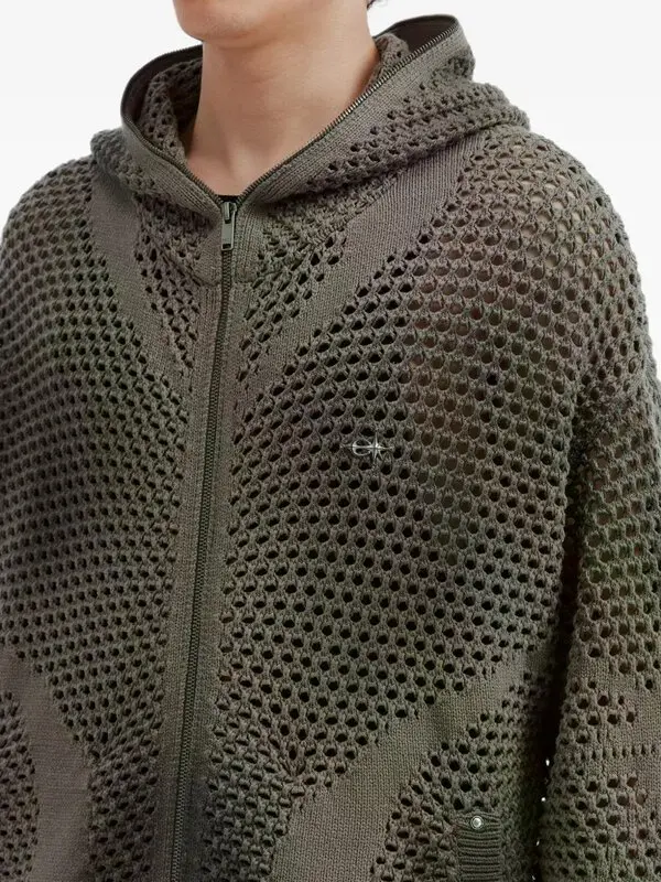 FIVE CM Mesh-knit Zip-up Hoodie