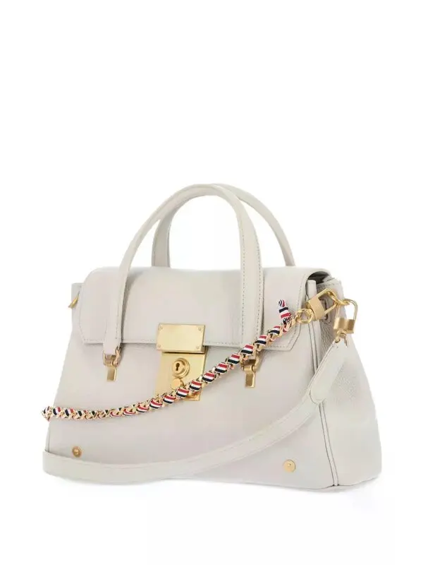 Thom Browne Small Bolton Grained Leather Tote Bag