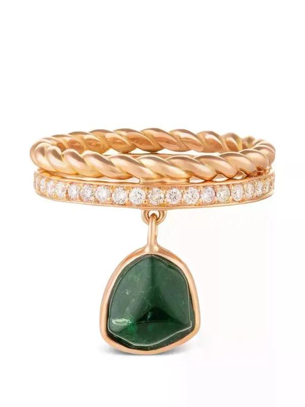 CLARA CHEHAB Liberté Torsade Tourmaline And Diamond Ring - Gold