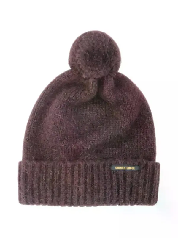 GOLDEN GOOSE Pom-pom Ribbed-trim Beanie Hat