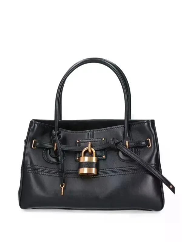 Chloé Small Paddington Padlock-detail Leather Tote Bag - Black