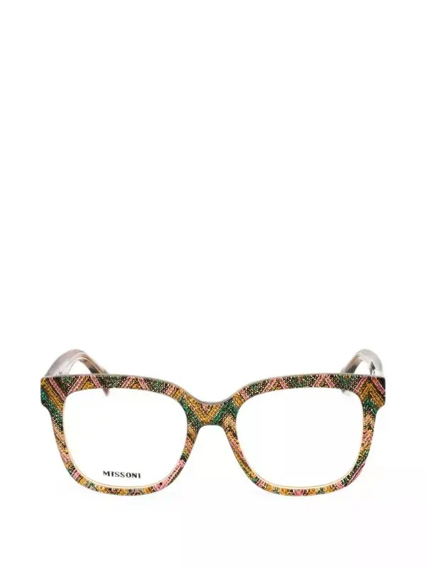 Missoni Zigzag-print Rectangle-frame Glasses