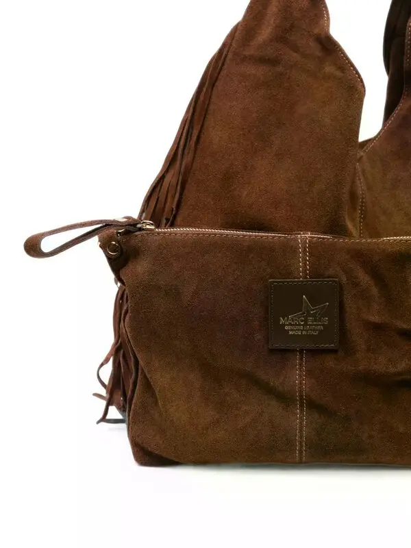 MARC ELLIS Altea Suede Logo-patch Shoulder Bag