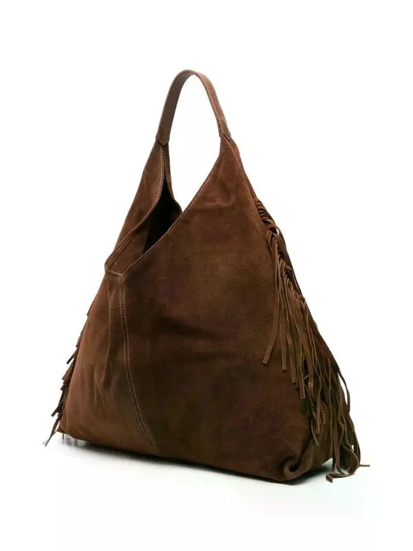 MARC ELLIS Altea Suede Logo-patch Shoulder Bag - Brown
