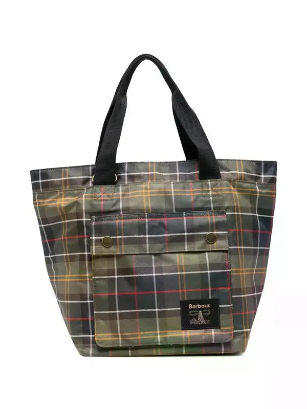 Barbour Torridon Carry All Tartan-check Front-pocket Tote Bag - Green
