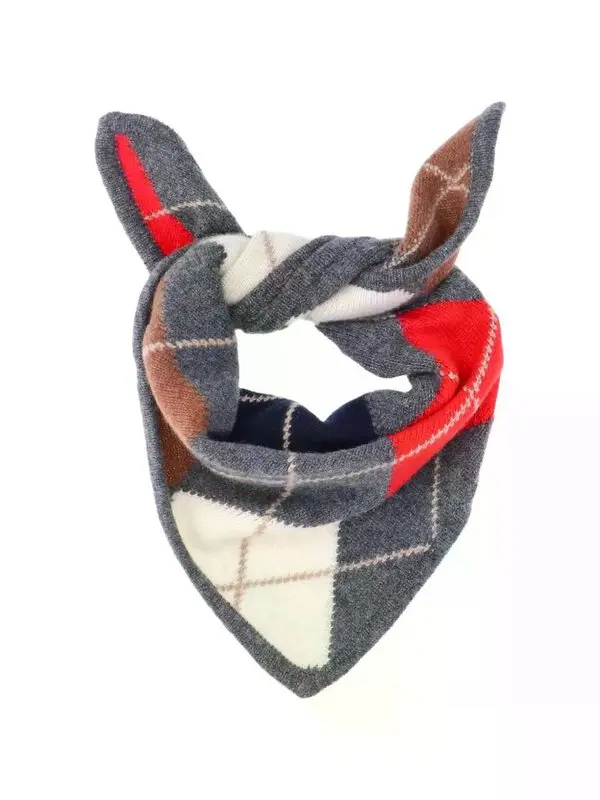 &daughter Argyle-intarsia Triangular Scarf - Grey