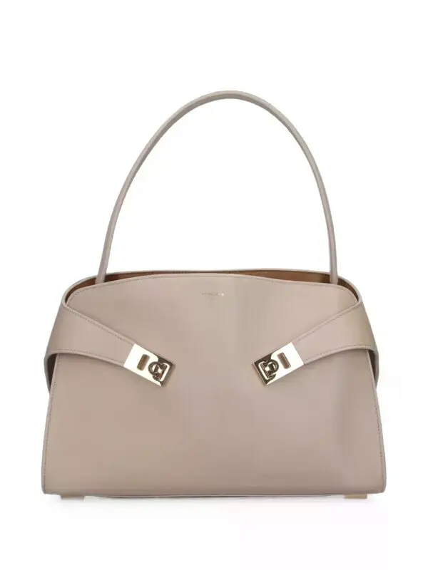 FERRAGAMO Hug Soft Bicolor Shoulder Bag - Neutrals