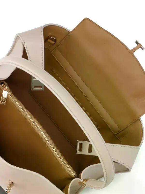 FERRAGAMO Hug Soft Bicolor Shoulder Bag - Neutrals