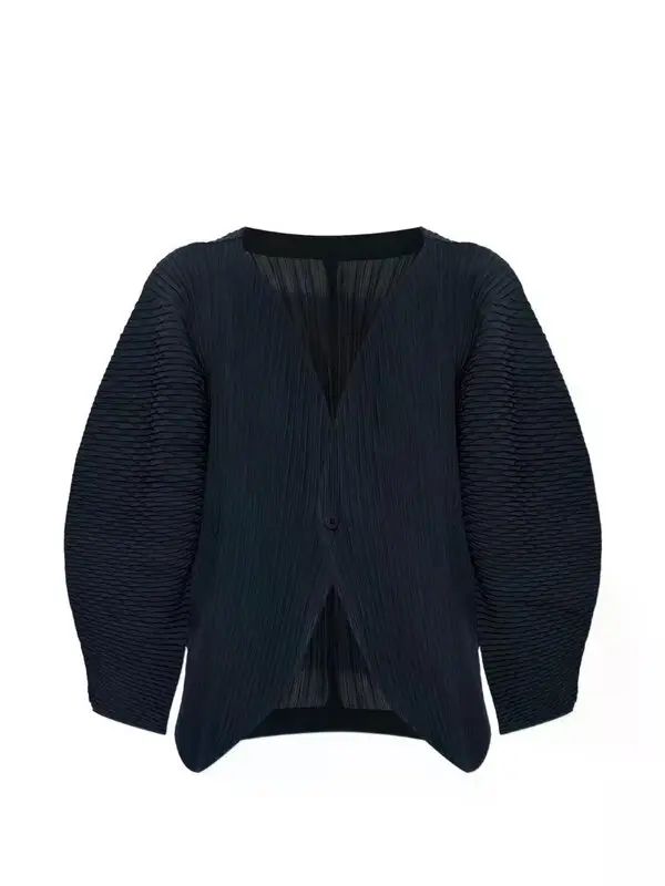 Issey Miyake Pleated Cardigan - Blue