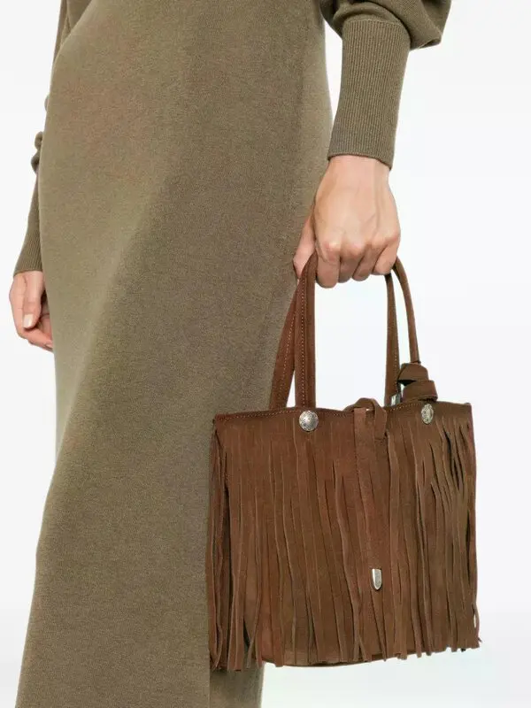 ALBERTO LUTI Frange Suede Bucket Bag