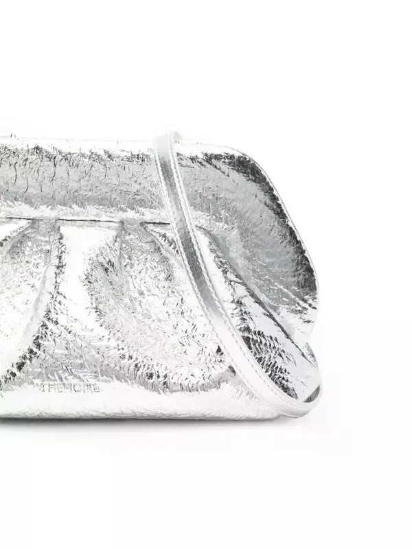 THEMOIRE Metallic-effect Gathered Clutch Bag