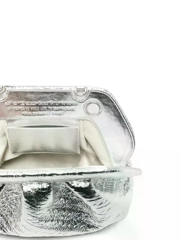 THEMOIRE Metallic-effect Gathered Clutch Bag