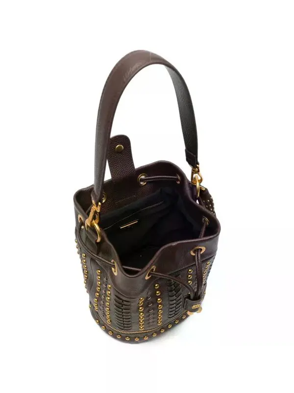 LA CARRIE Studded Leather Bucket Bag