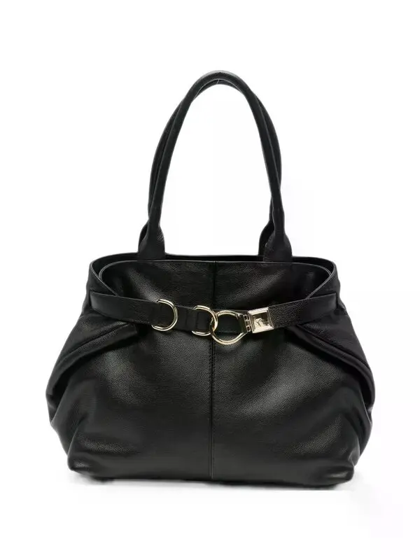 MARC ELLIS Josephine Buckle-detail Grained-leather Shoulder Bag - Black