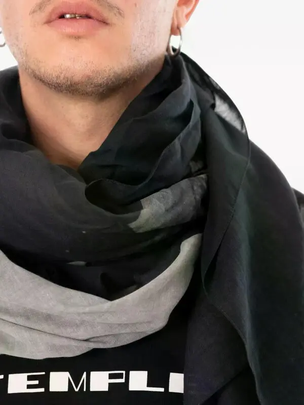 Rick Owens Flag Printed Scarf - Black