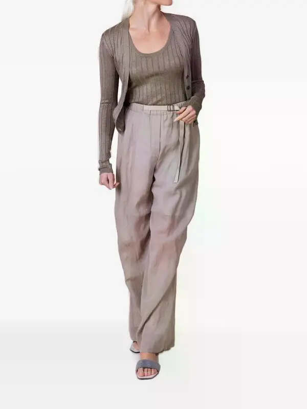 Brunello Cucinelli Ribbed Button-front Cardigan - Brown