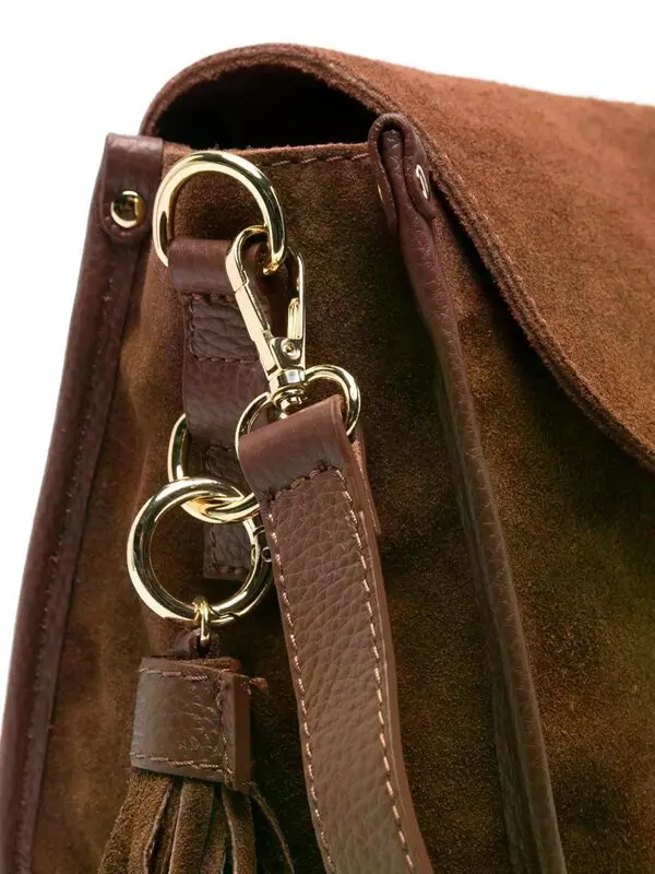 MARC ELLIS Lime L Tassel-detail Suede Shoulder Bag