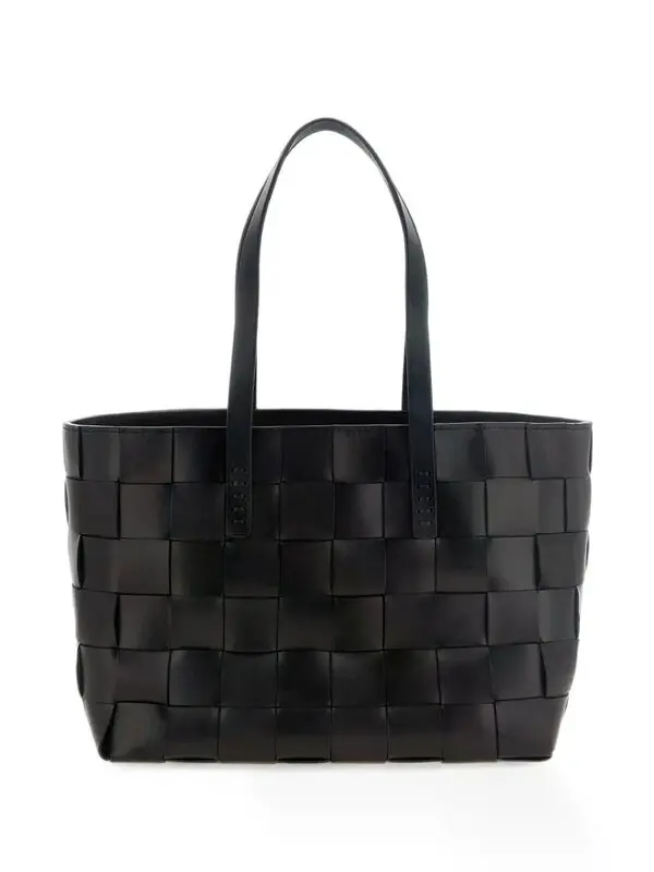 Dragon Diffusion Japan Checkerboard Woven Leather Tote Bag - Black
