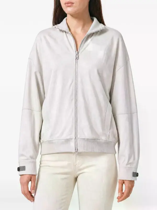 Brunello Cucinelli Zip-up Dropped-shoulder Sweater - Neutrals