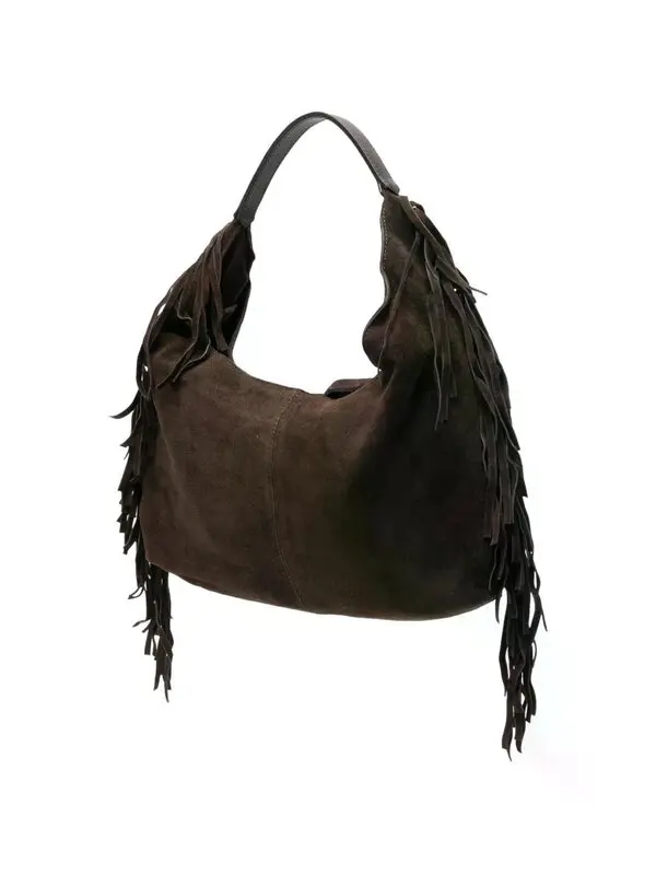 MARC ELLIS Aria Fringe-trim Suede Shoulder Bag