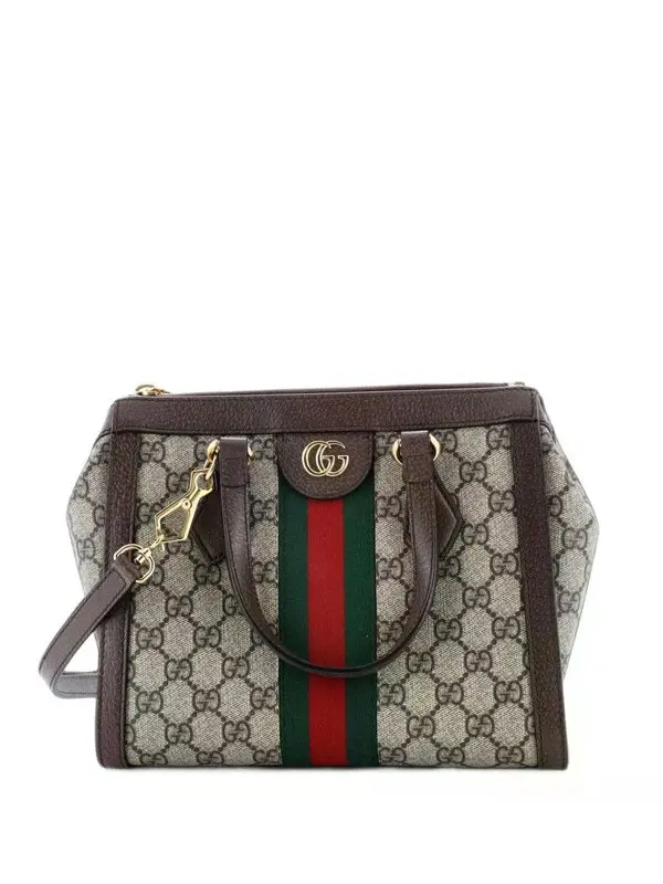 Gucci Ophidia Top Handle Gg Coated Canvas Small Tote Bag