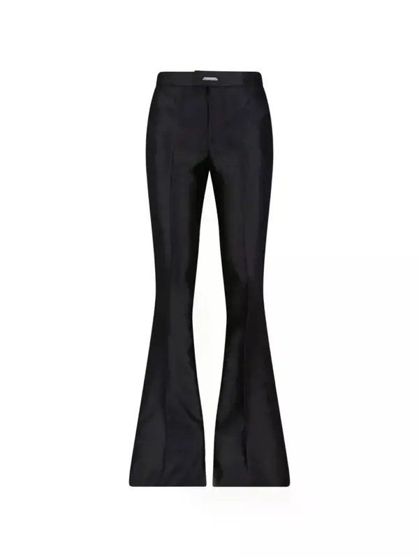 DONDUP Shantung Pressed-crease Flared Trousers