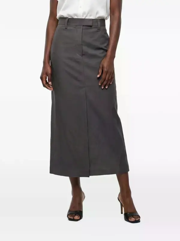 Brunello Cucinelli Midi High-waisted Front-slit Skirt
