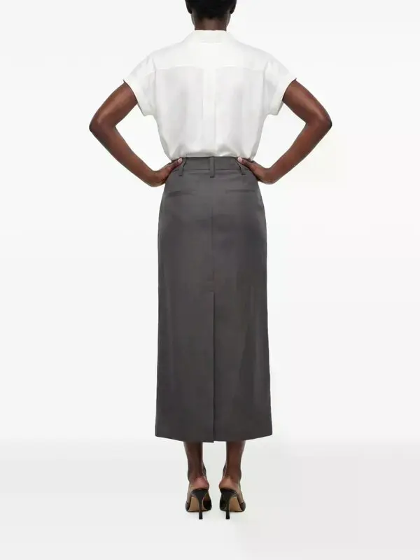 Brunello Cucinelli Midi High-waisted Front-slit Skirt