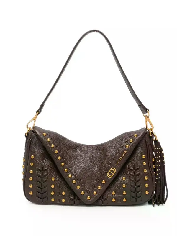 LA CARRIE Eclipse Stud-embellished Whipstitch Shoulder Bag