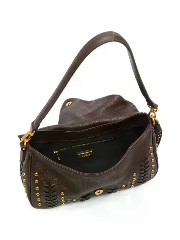 LA CARRIE Eclipse Stud-embellished Whipstitch Shoulder Bag