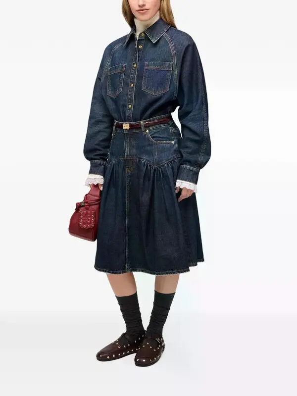 GANNI Skirt In Textured Denim