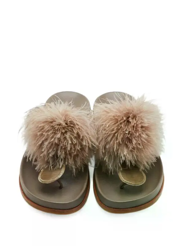 AQUAZZURA Pom Pom Velvet Sandals