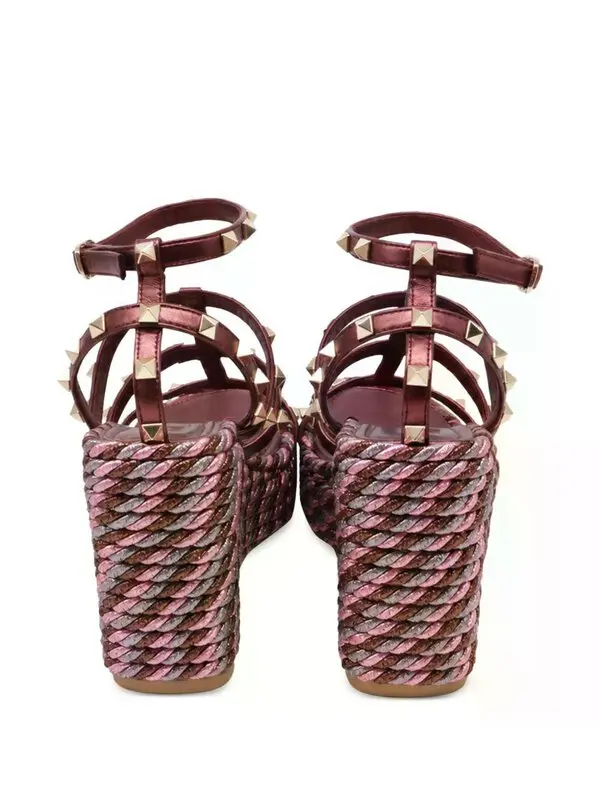 Valentino Garavani Rockstud Wedge Sandals - Red