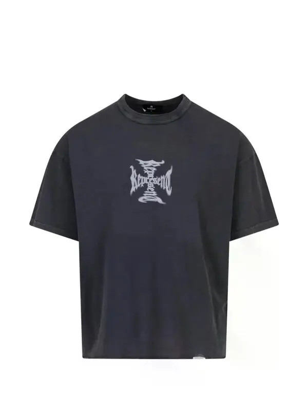 REPRESENT Logo-print Raw-cut T-shirt