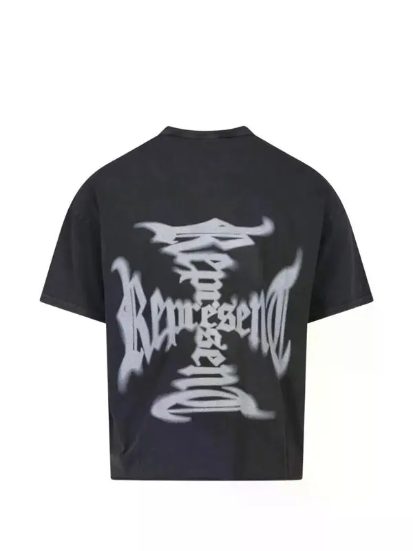 REPRESENT Logo-print Raw-cut T-shirt