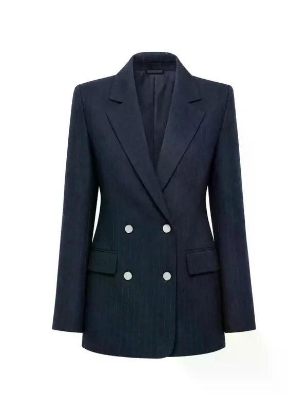 Guess Zanita Pinstripe Double-breasted Blazer - Blue