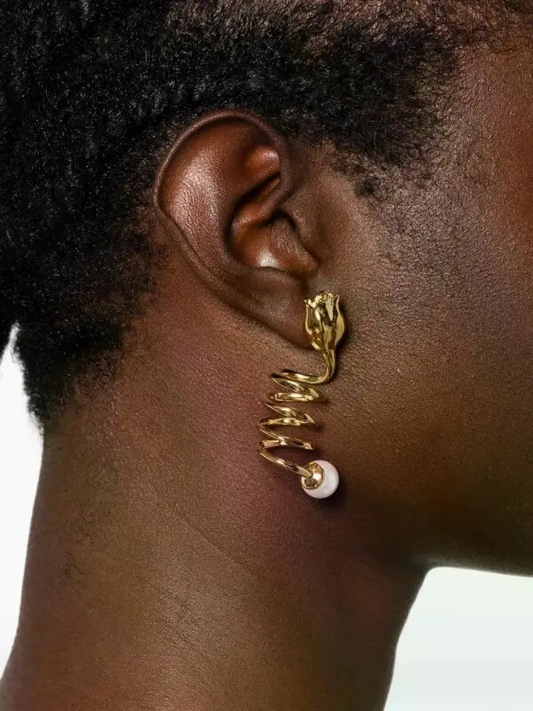 Chloé Spiral Flower-motif Earrings - Gold