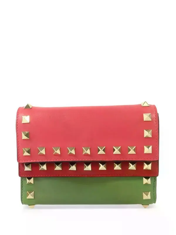 Valentino Garavani Rockstud Trifold Wallet - Green