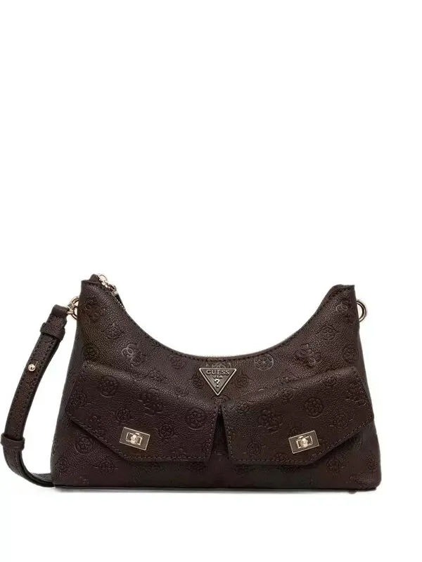 Guess Blake Logo-embossed Pocket-detail Shoulder Bag - Brown