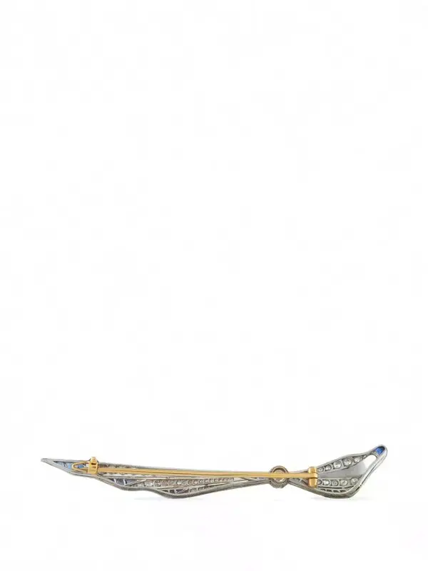 LB EXCLUSIVE Diamond And Sapphire Ribbon Brooch