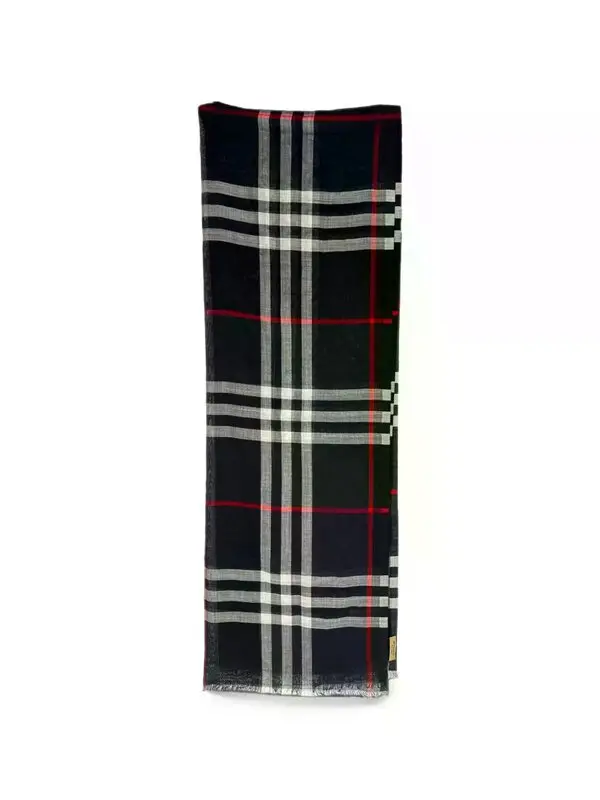 Burberry Checked Fringed Scarf